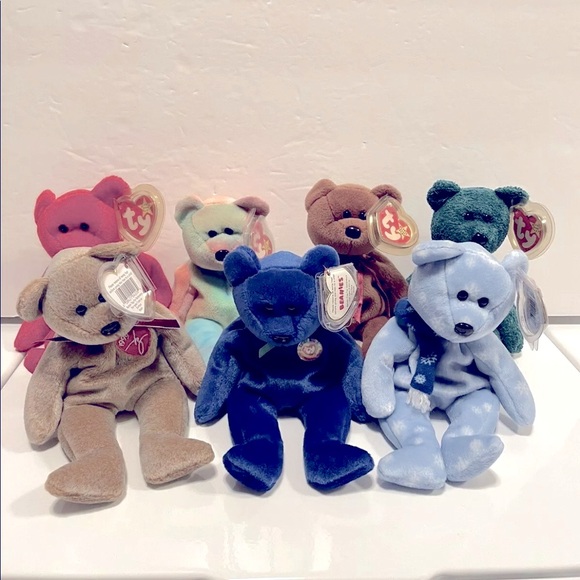 Ty | Toys | Rare Retired Ty Beanie Baby Bears From 99s 7 Bears Included ...